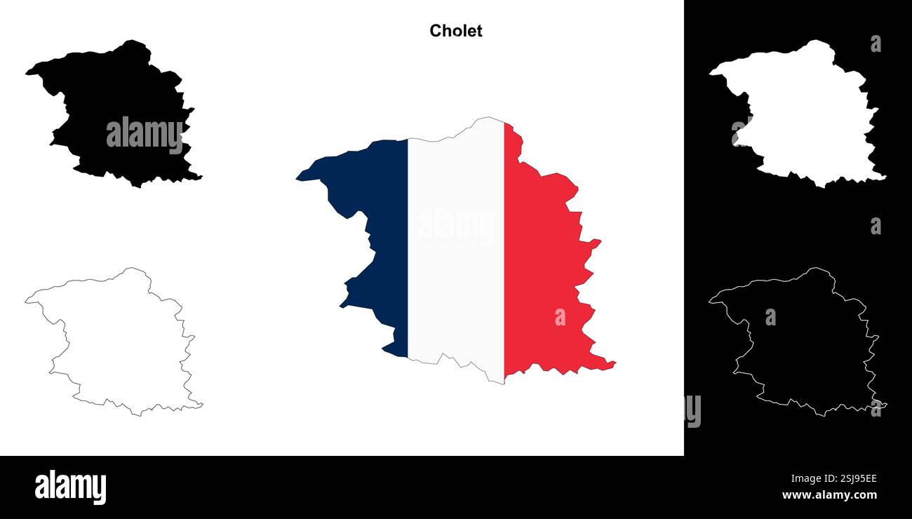 Cholet arrondissement outline map set Stock Vector Image & Art - Alamy