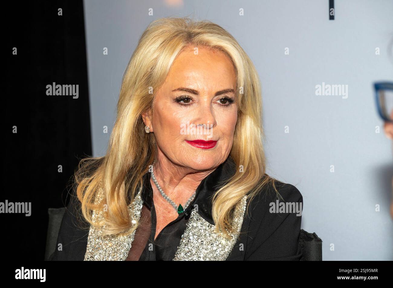 Designer Pamella Roland seen backstage during the Pamella Roland show ...