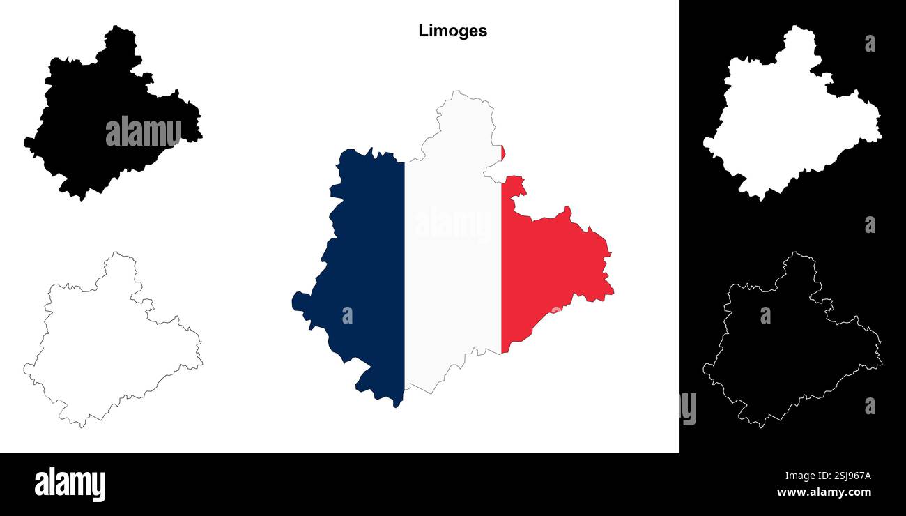 Limoges arrondissement outline map set Stock Vector Image & Art - Alamy