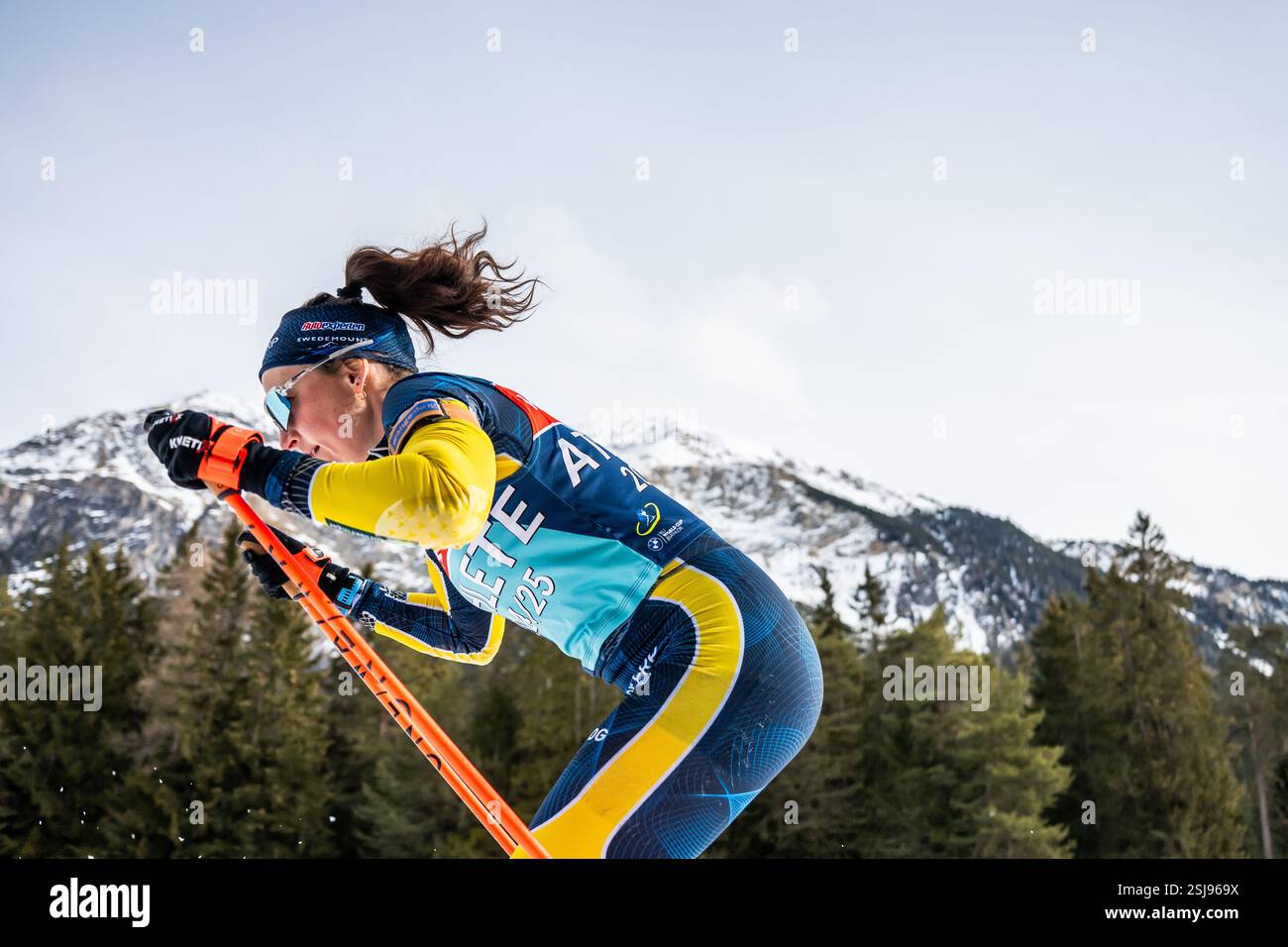 Ella Halvarsson of, Sweden. , . at a training session ahead of the IBU ...
