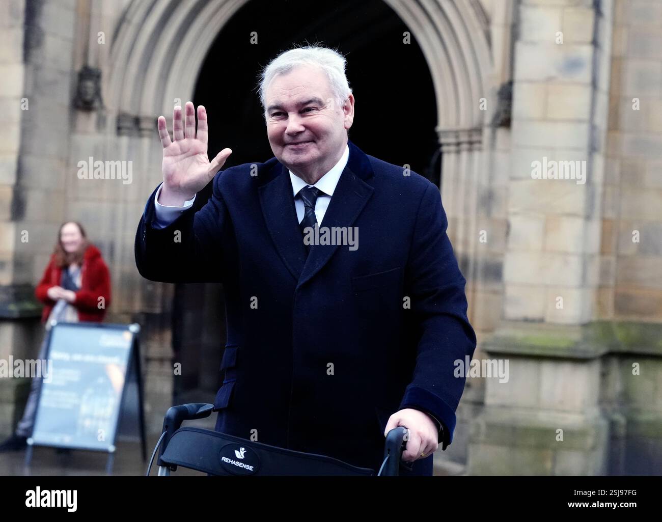 Eamonn Holmes leaving Manchester Cathedral following the funeral of ...
