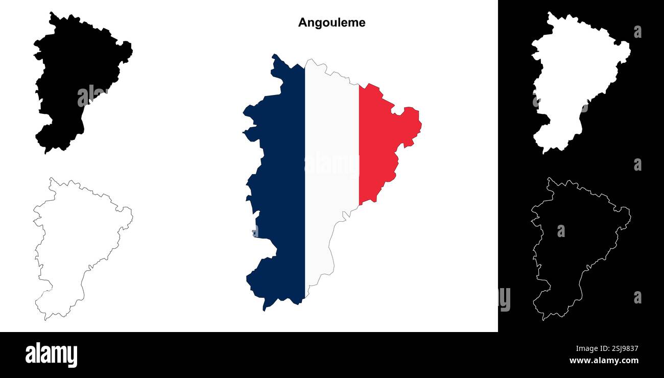 Angouleme outline map hi-res stock photography and images - Alamy