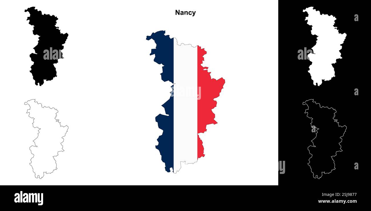 Nancy arrondissement outline map set Stock Vector Image & Art - Alamy