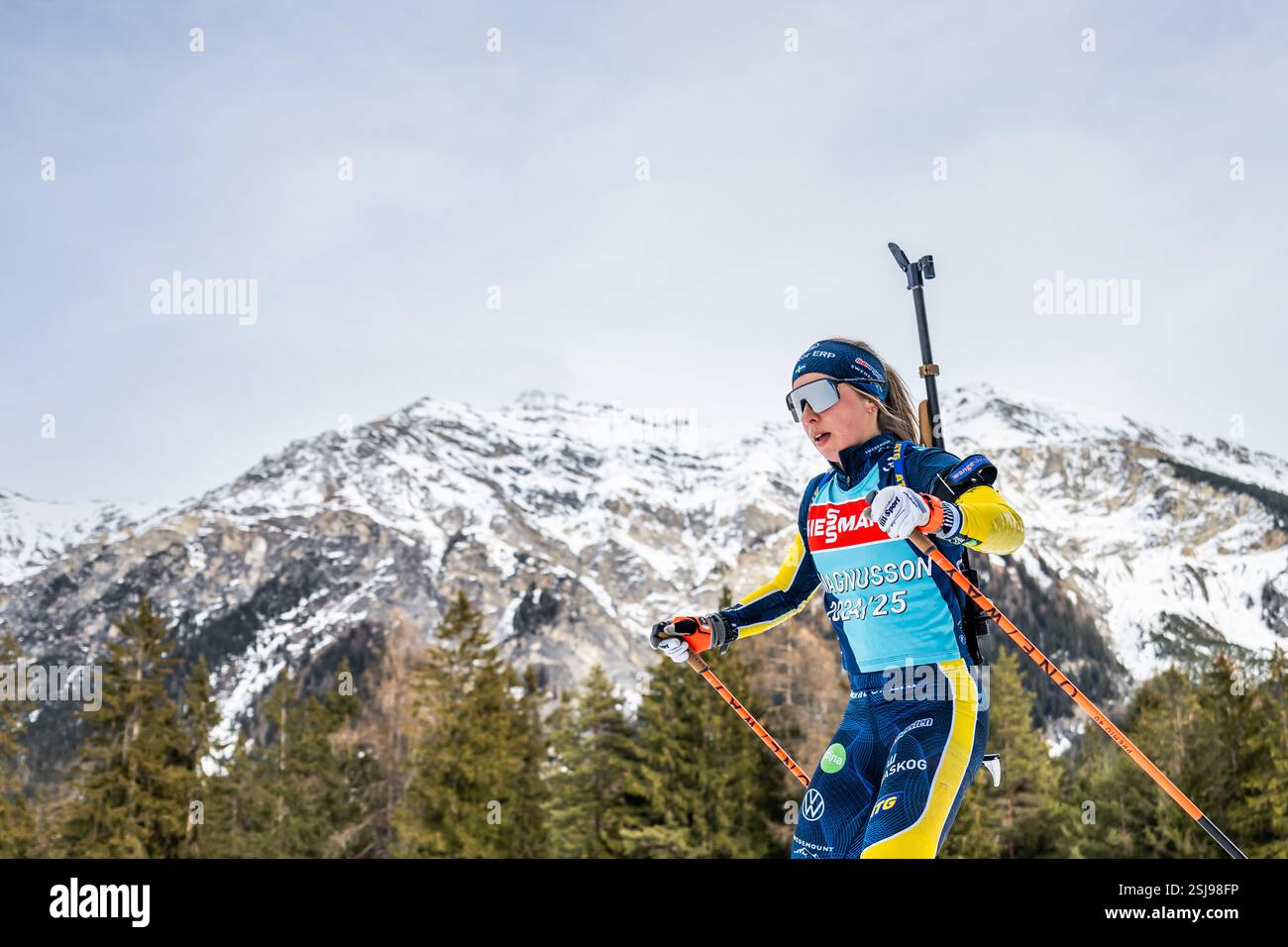 Anna Magnusson of, Sweden. , . at a training session ahead of the IBU ...