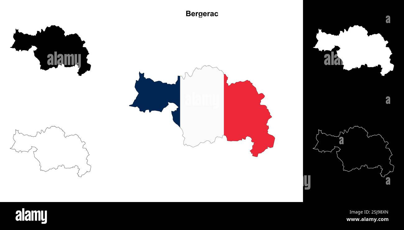 Bergerac outline map hi-res stock photography and images - Alamy