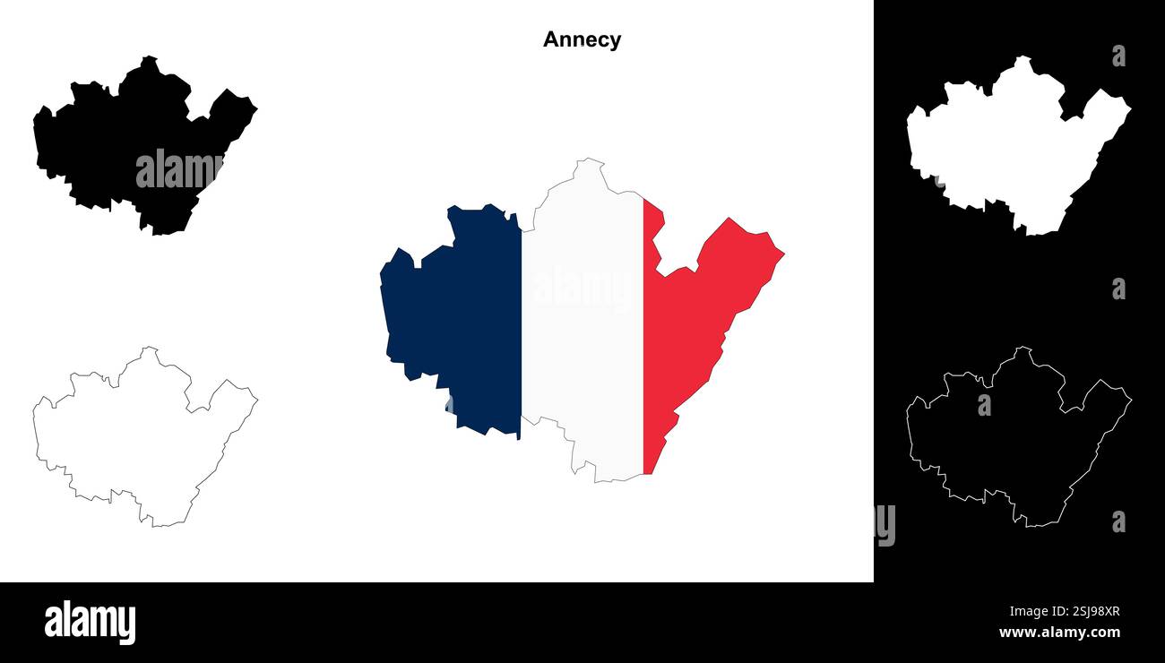 Annecy arrondissement outline map set Stock Vector Image & Art - Alamy