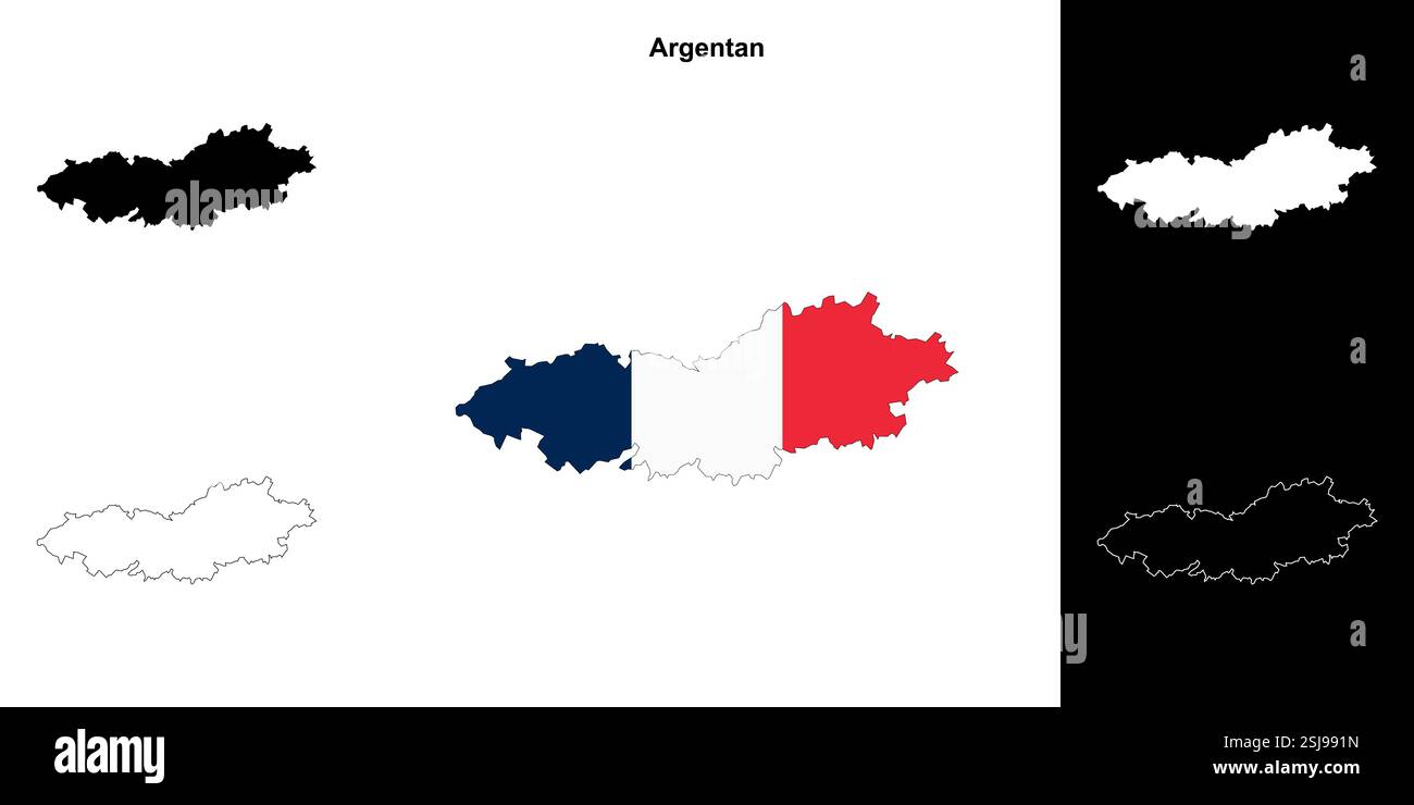 Argentan arrondissement outline map set Stock Vector Image & Art - Alamy