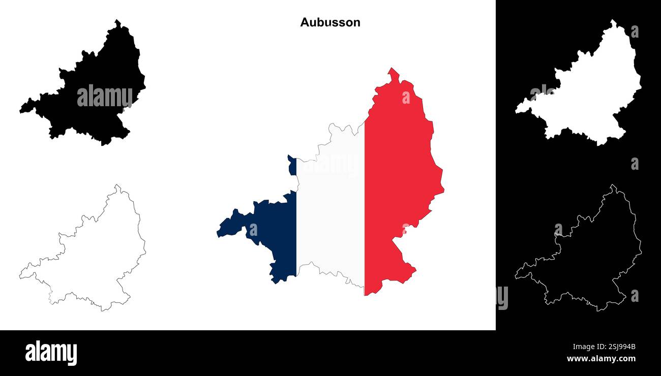 Aubusson outline map hi-res stock photography and images - Alamy