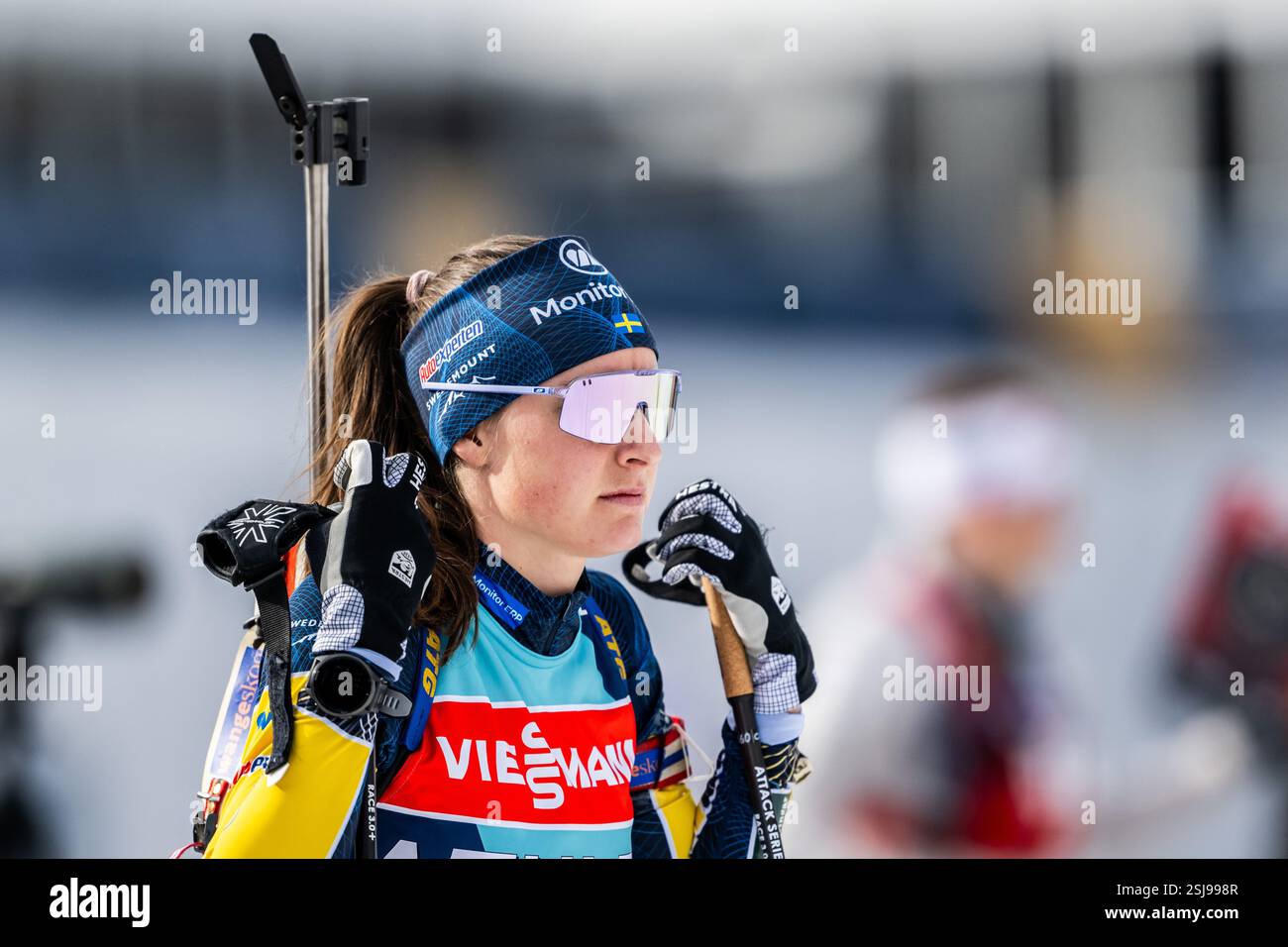 Ella Halvarsson of, Sweden. , . at a training session ahead of the IBU ...