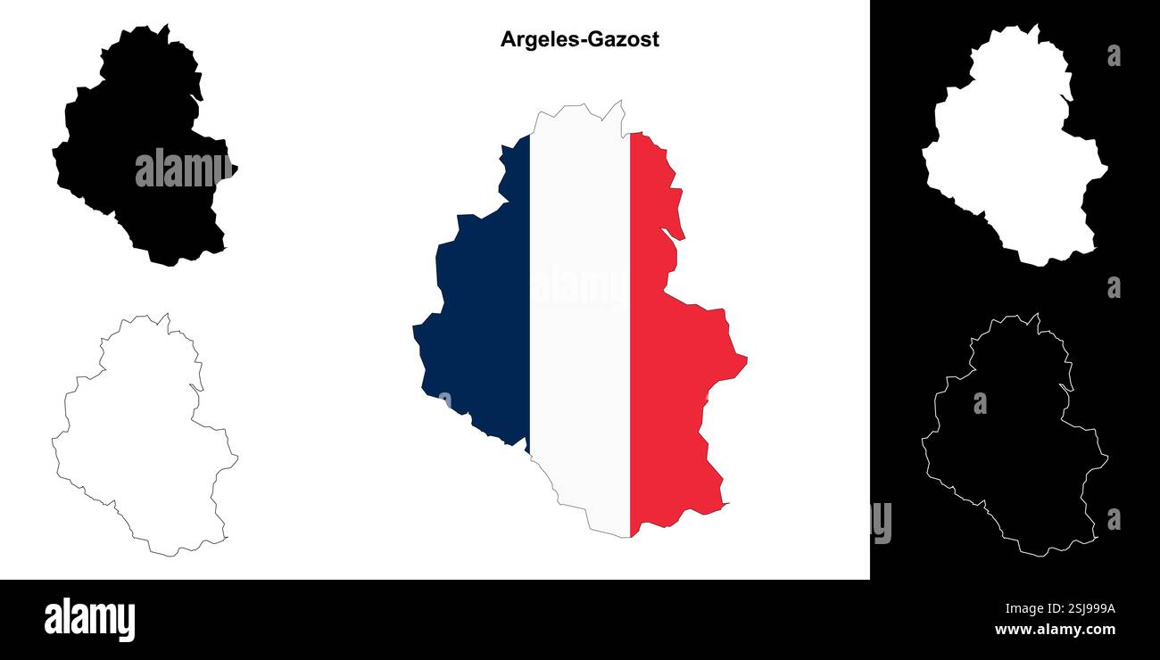 Argeles gazost outline map hi-res stock photography and images - Alamy