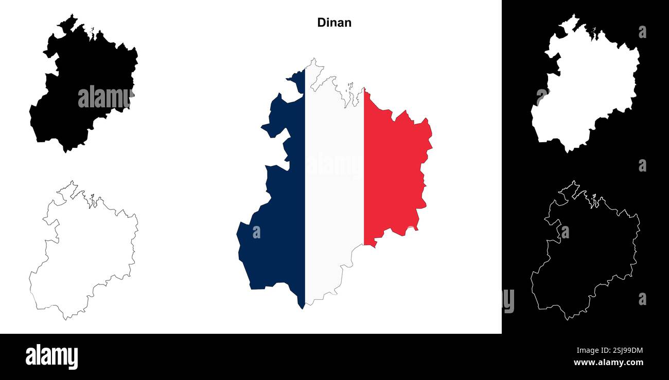 Dinan arrondissement outline map set Stock Vector Image & Art - Alamy