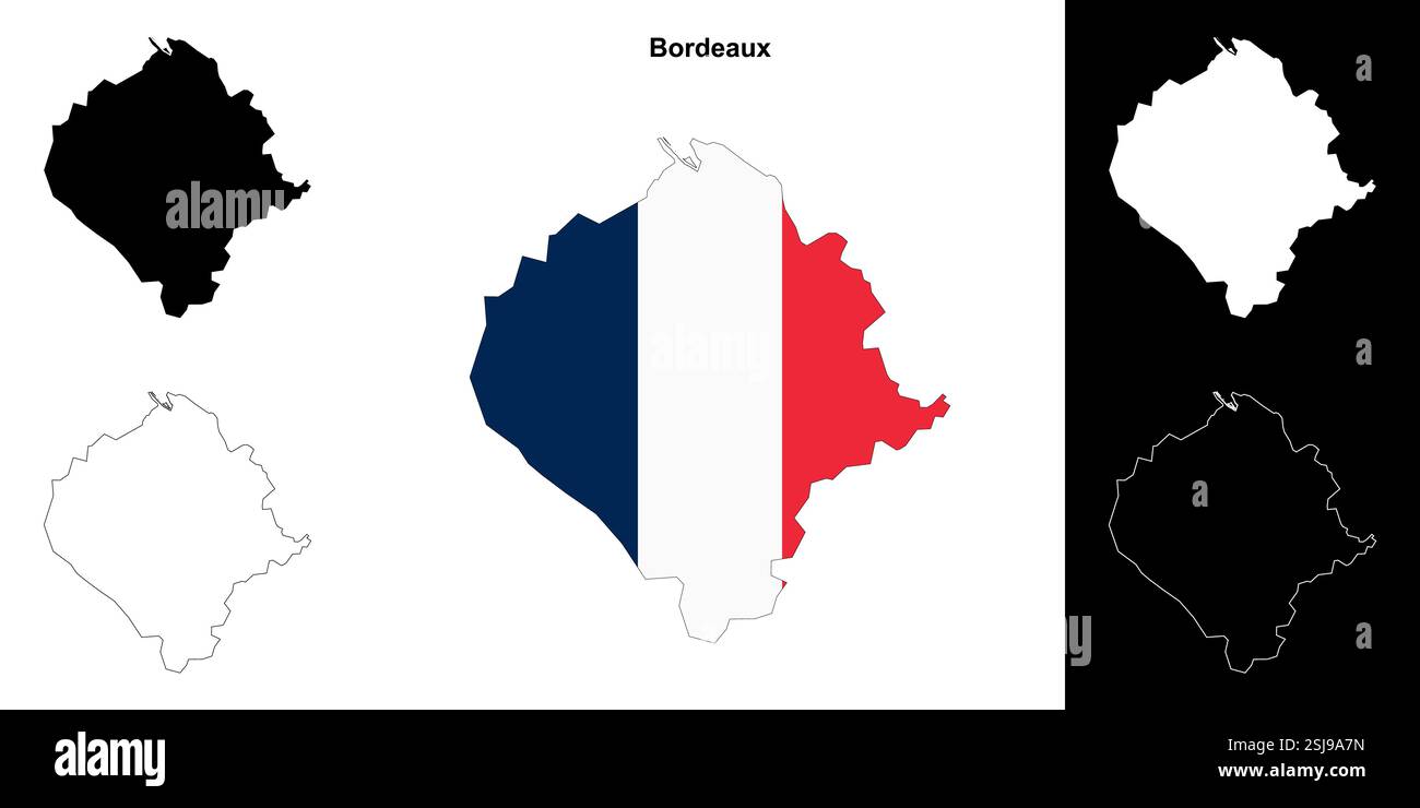 Bordeaux arrondissement outline map set Stock Vector Image & Art - Alamy