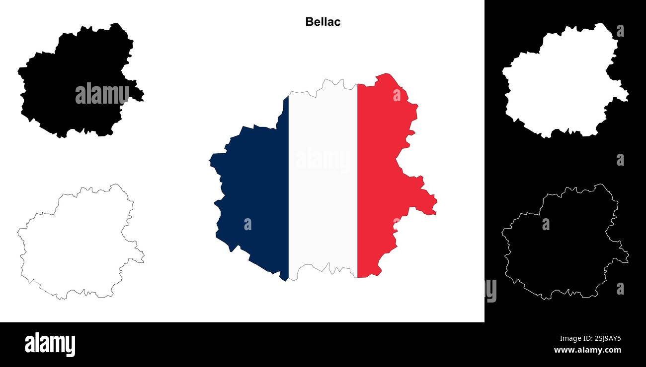 Bellac arrondissement outline map set Stock Vector Image & Art - Alamy