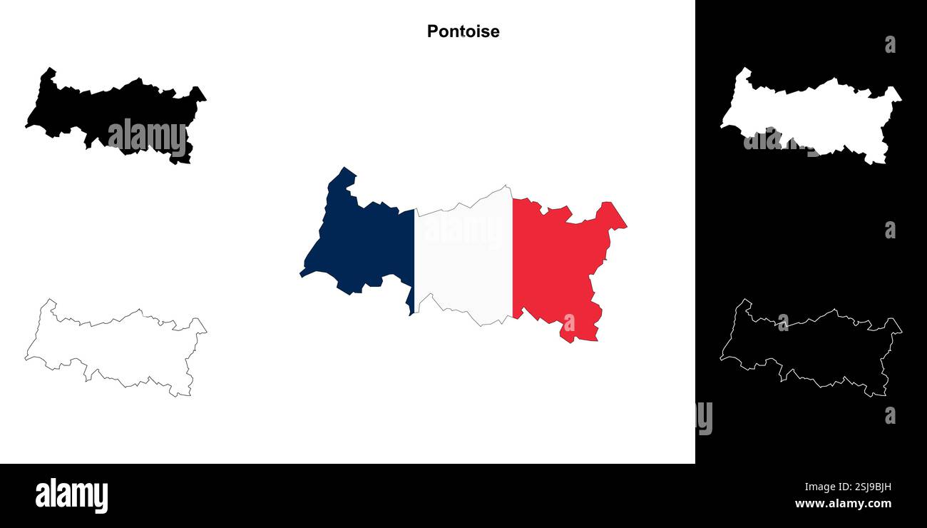 Pontoise outline map hi-res stock photography and images - Alamy