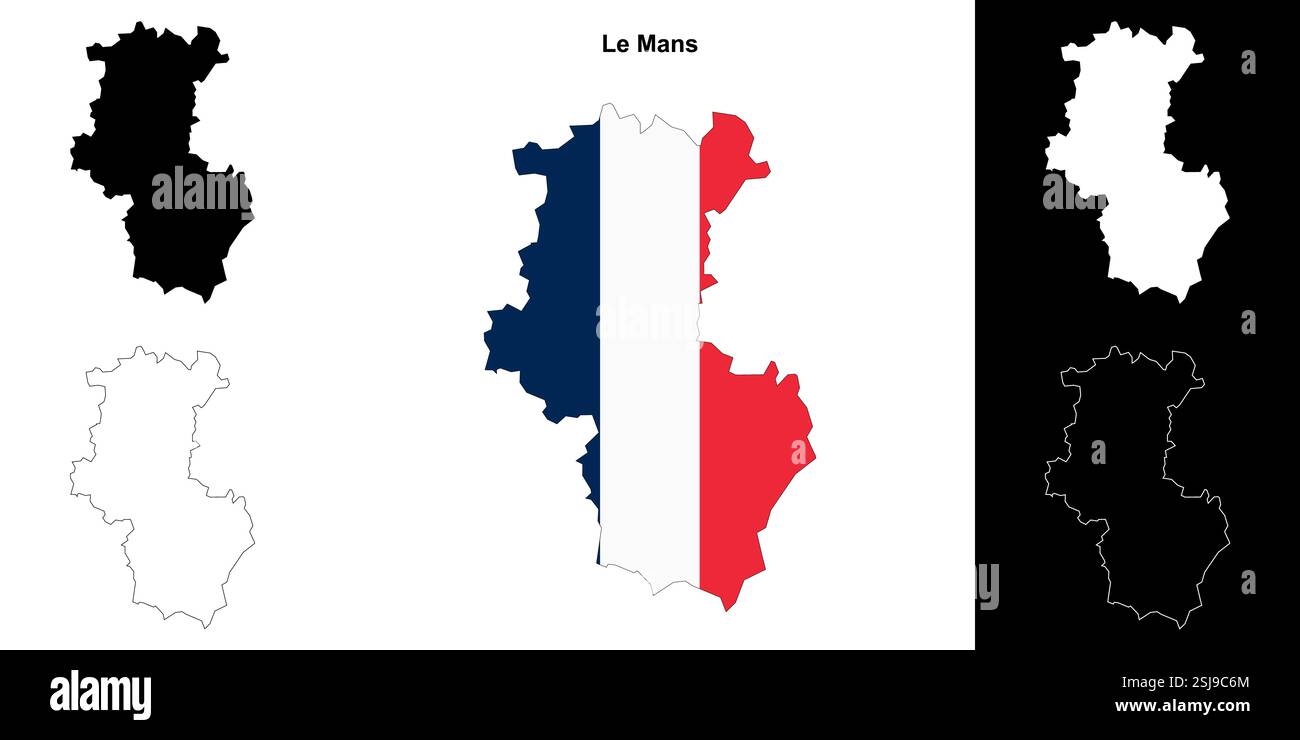 Le Mans arrondissement outline map set Stock Vector Image & Art - Alamy