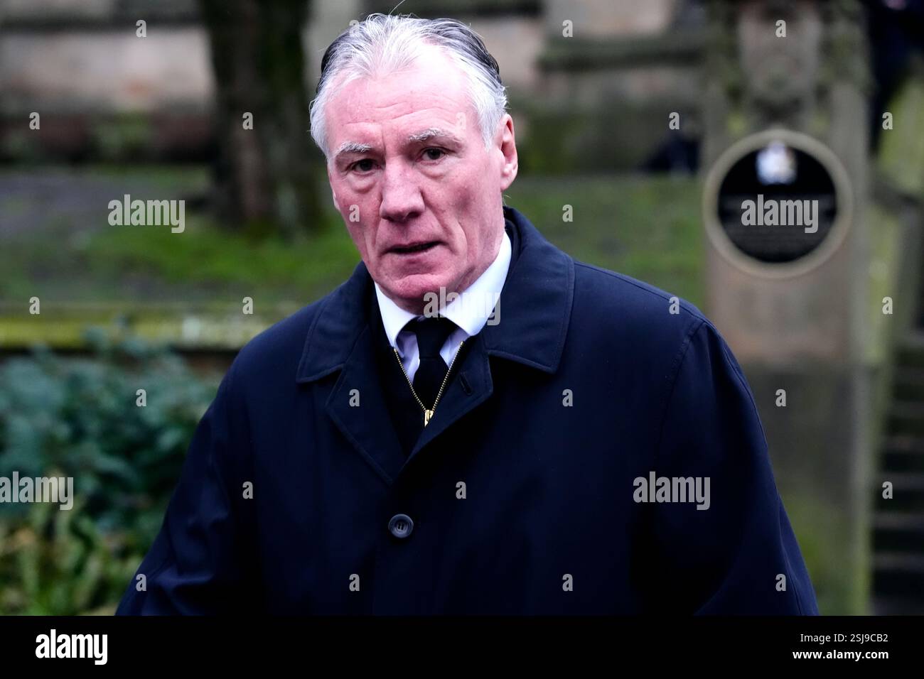 Frank Stapleton leaving Manchester Cathedral following the funeral of ...