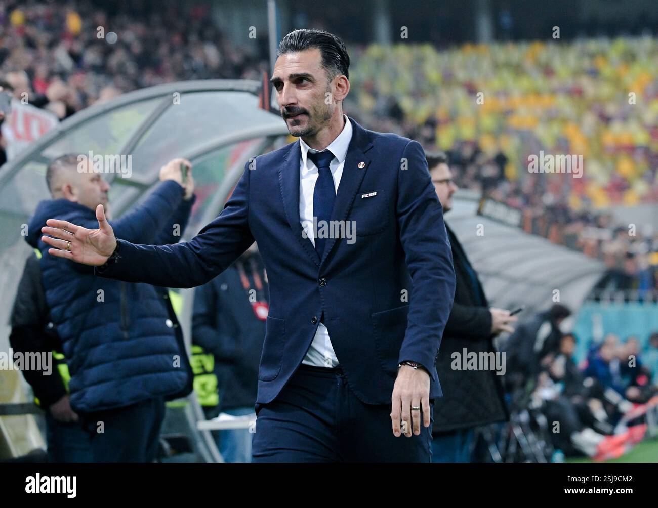 FCSB head coach Elias Charalambous pictured prior to the UEFA Europa ...