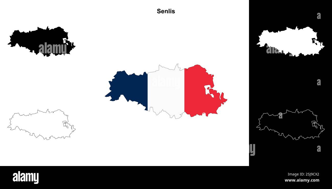 Senlis vector outline map hi-res stock photography and images - Alamy