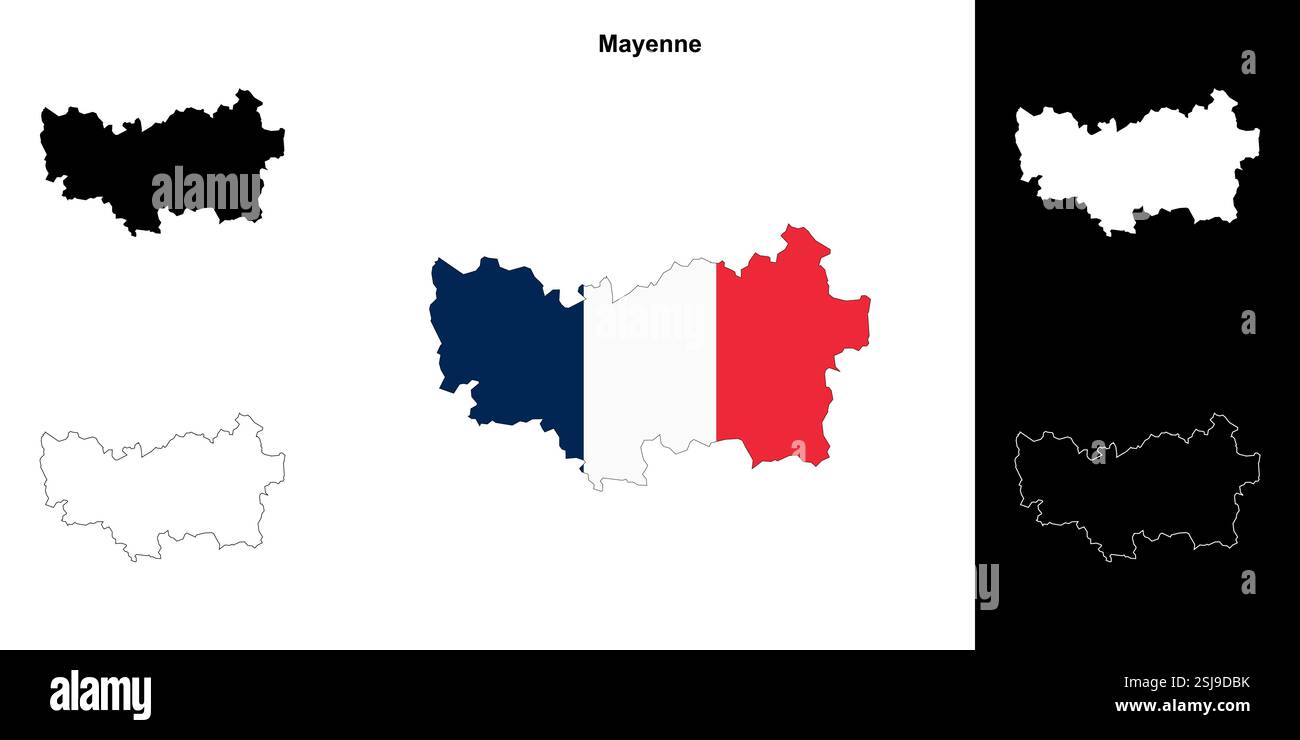 Mayenne arrondissement outline map set Stock Vector Image & Art - Alamy
