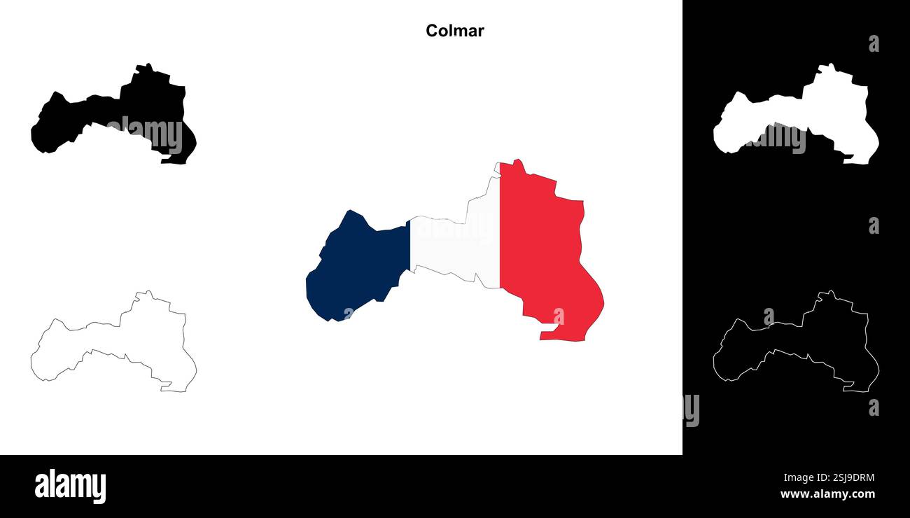 Colmar arrondissement outline map set Stock Vector Image & Art - Alamy