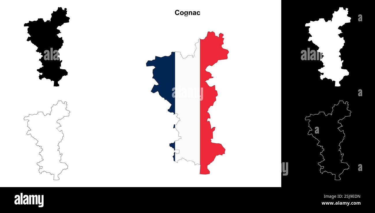 Cognac arrondissement outline map set Stock Vector Image & Art - Alamy
