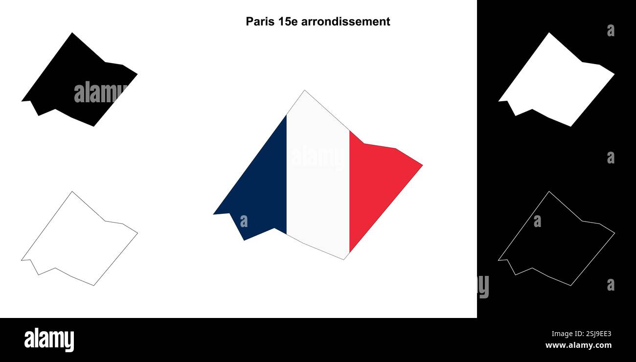 Paris 15e arrondissement vector map hi-res stock photography and images ...