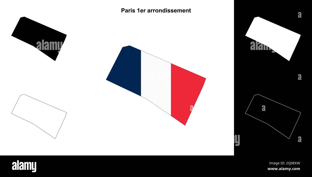 Paris 1er arrondissement vector map hi-res stock photography and images ...