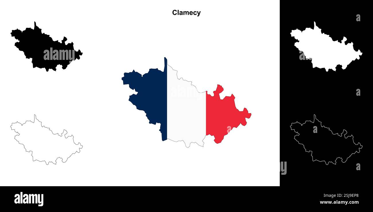 Clamecy arrondissement outline map set Stock Vector Image & Art - Alamy