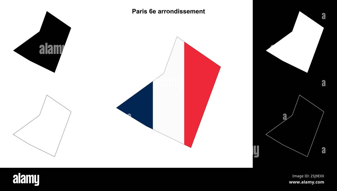 Paris 6e arrondissement arrondissement outline map set Stock Vector ...