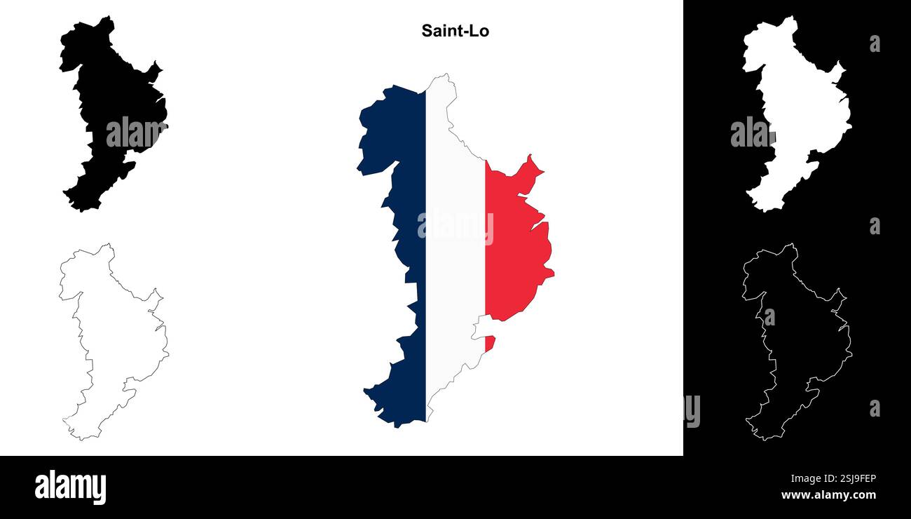 Saint-Lo arrondissement outline map set Stock Vector Image & Art - Alamy