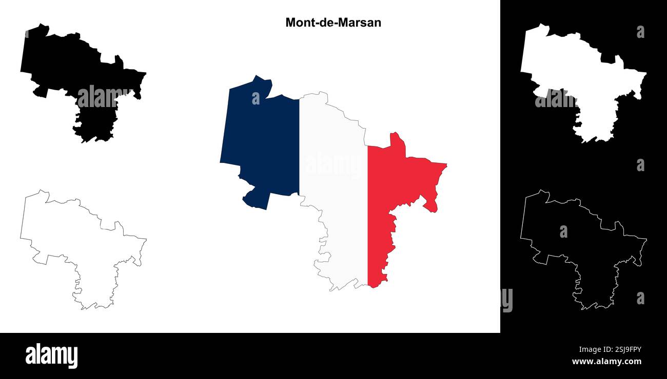 Mont-de-Marsan arrondissement outline map set Stock Vector Image & Art ...