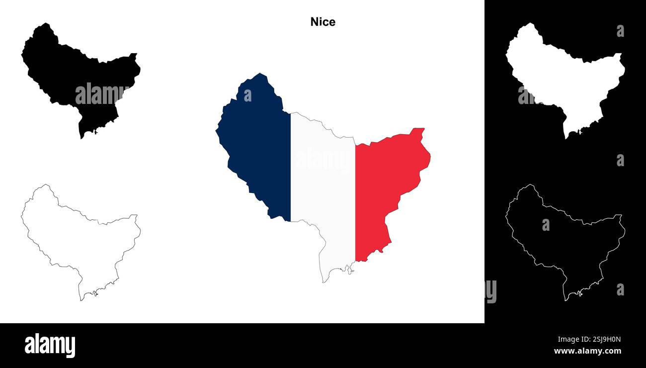 Nice vector outline map hi-res stock photography and images - Alamy
