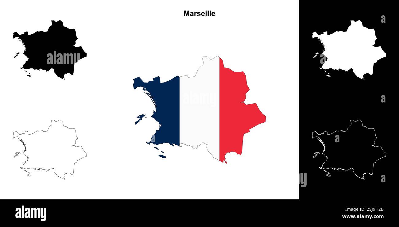 Marseille vector map hi-res stock photography and images - Alamy