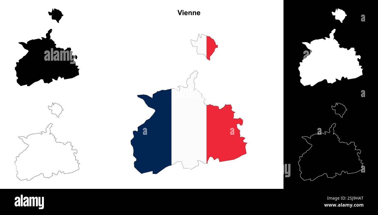 Vienne arrondissement outline map set Stock Vector Image & Art - Alamy