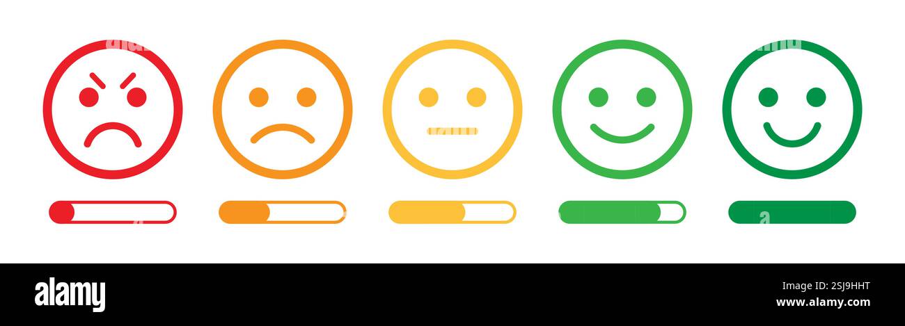 Rating emoji icon, Feedback consumer or customer review evaluation ...