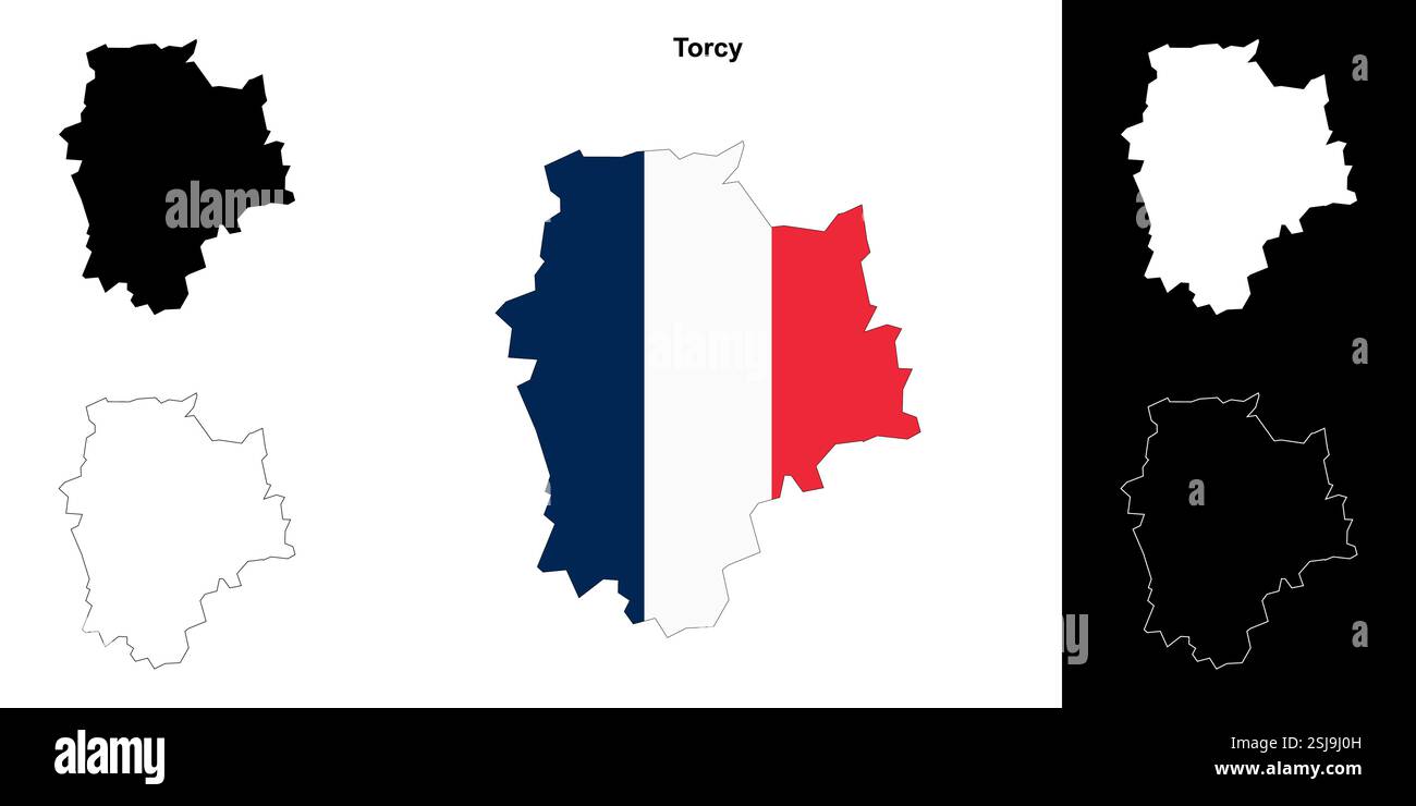 Torcy arrondissement outline map set Stock Vector Image & Art - Alamy