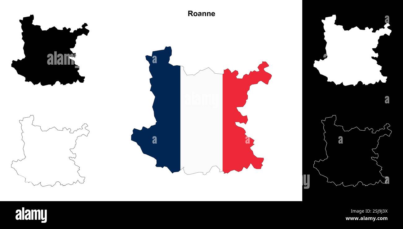 Roanne outline map Stock Vector Images - Alamy