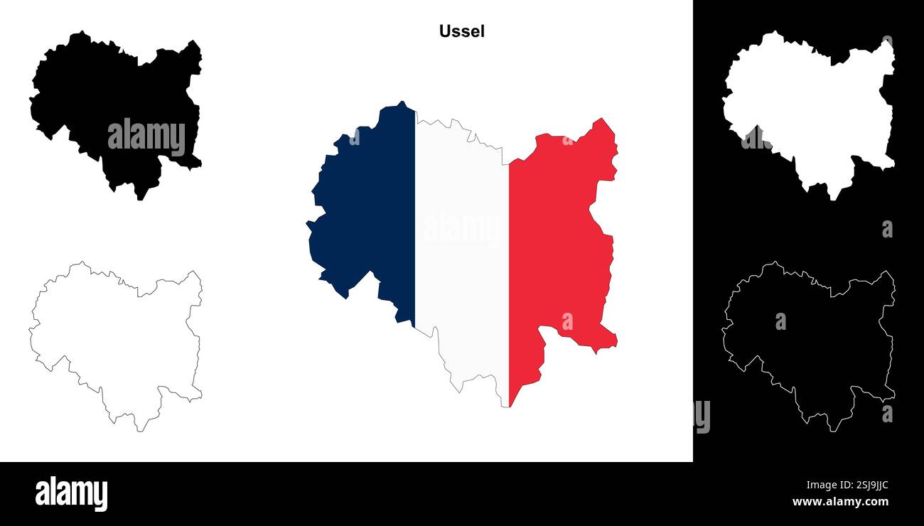 Ussel vector outline map hi-res stock photography and images - Alamy