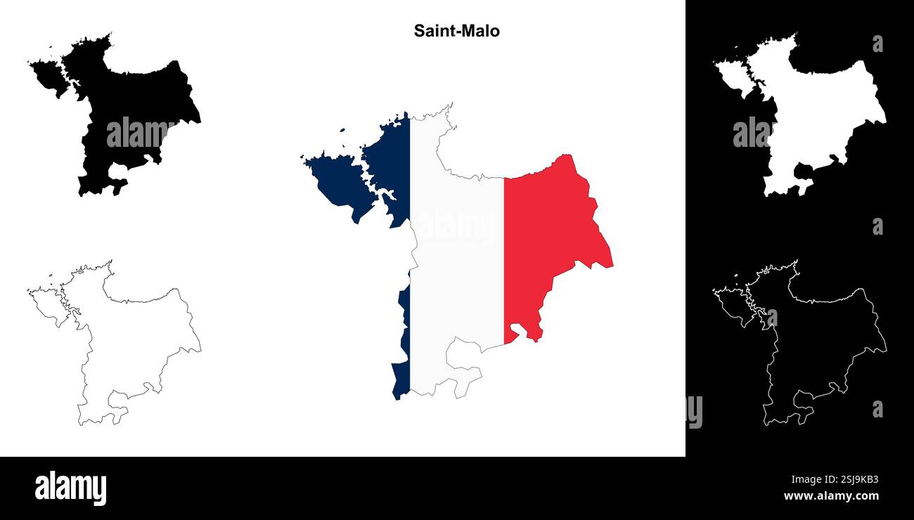 Saint malo outline map hi-res stock photography and images - Alamy