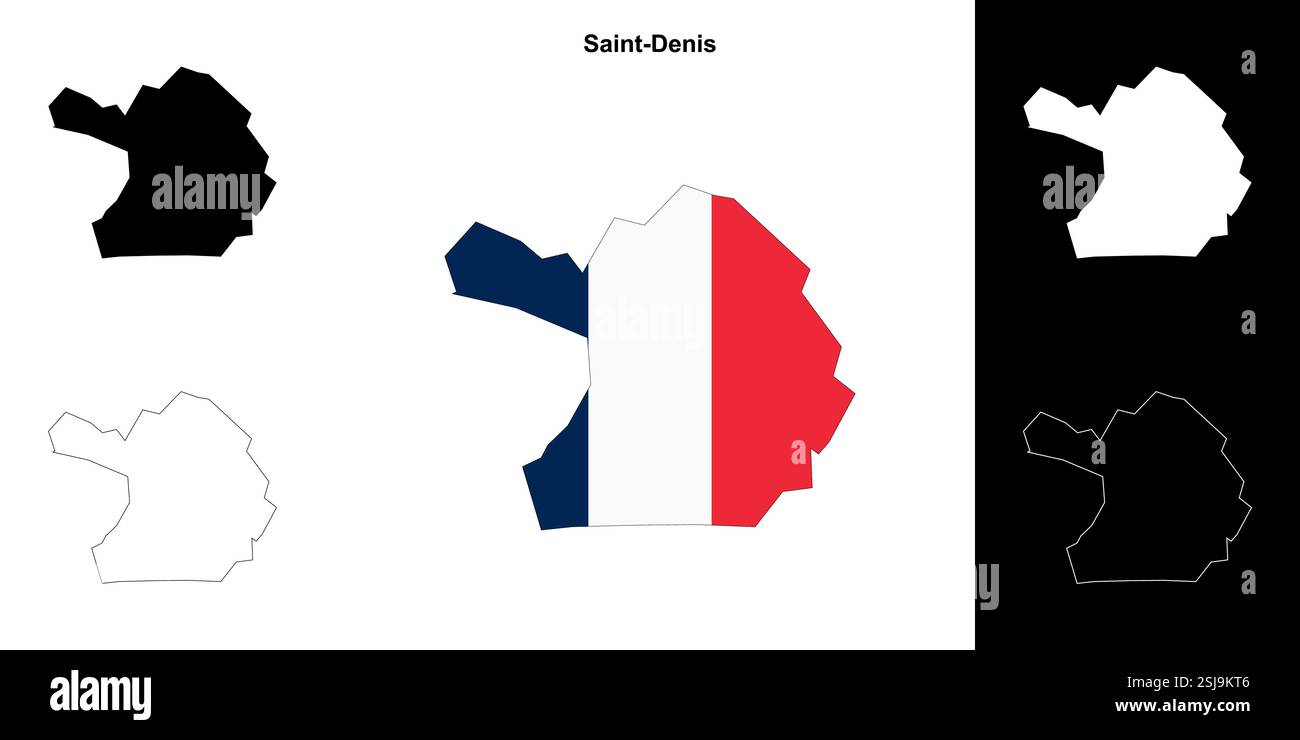 Saint-Denis arrondissement outline map set Stock Vector Image & Art - Alamy