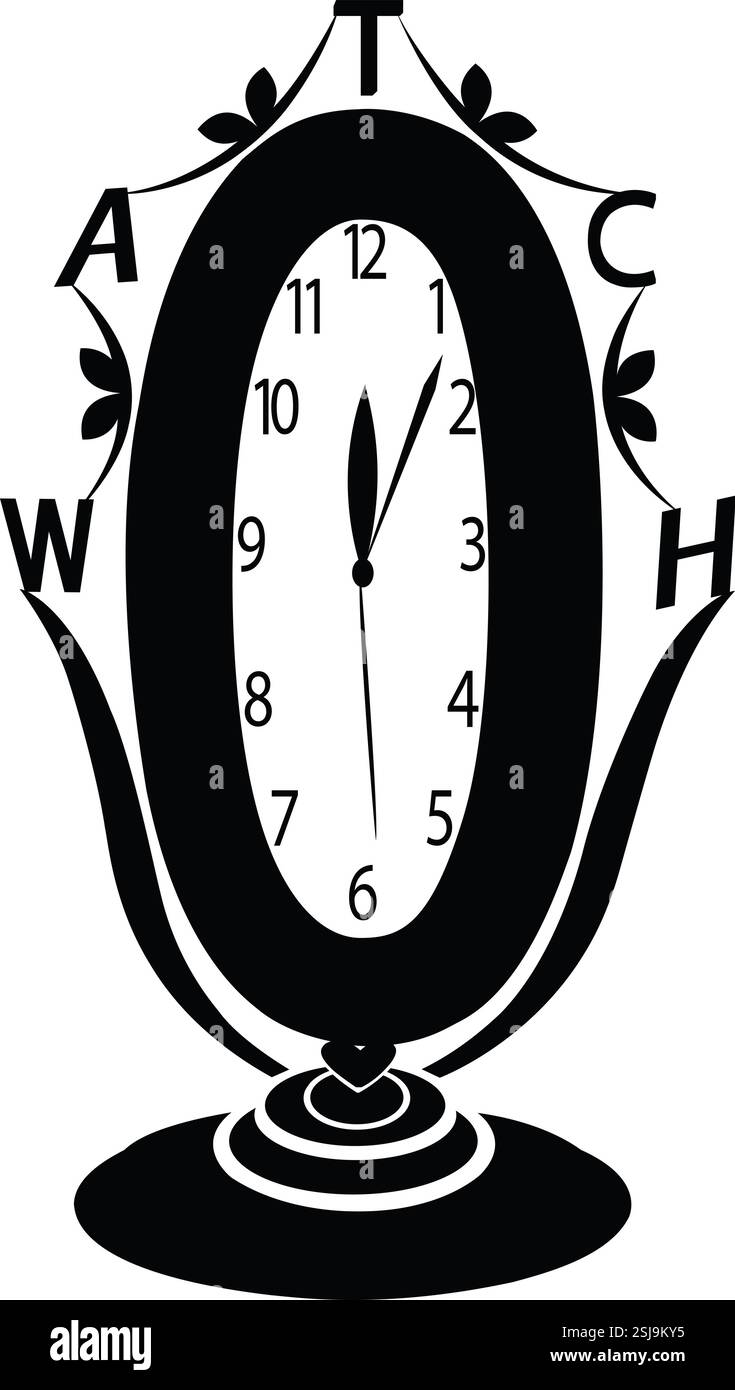 Table clock silhouette design Stock Vector Image & Art - Alamy