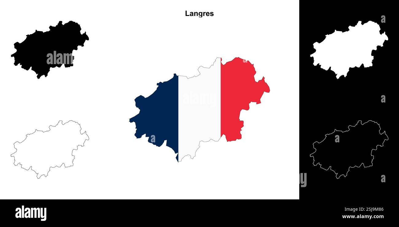 Langres vector outline map hi-res stock photography and images - Alamy