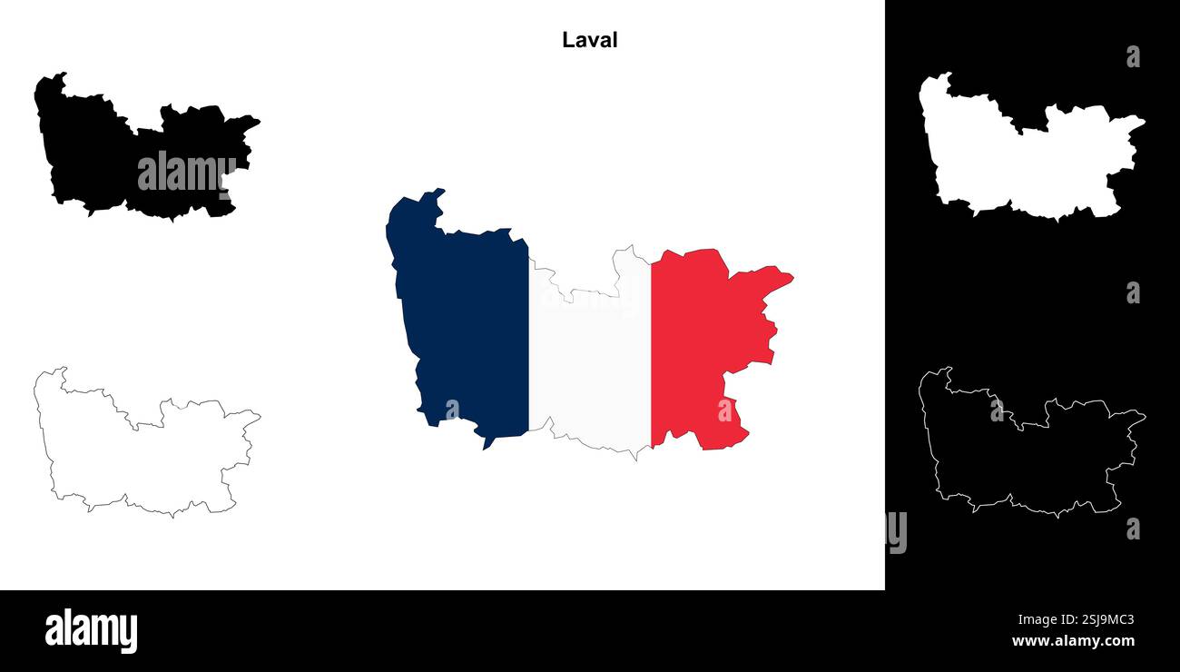 Laval vector outline map hi-res stock photography and images - Alamy