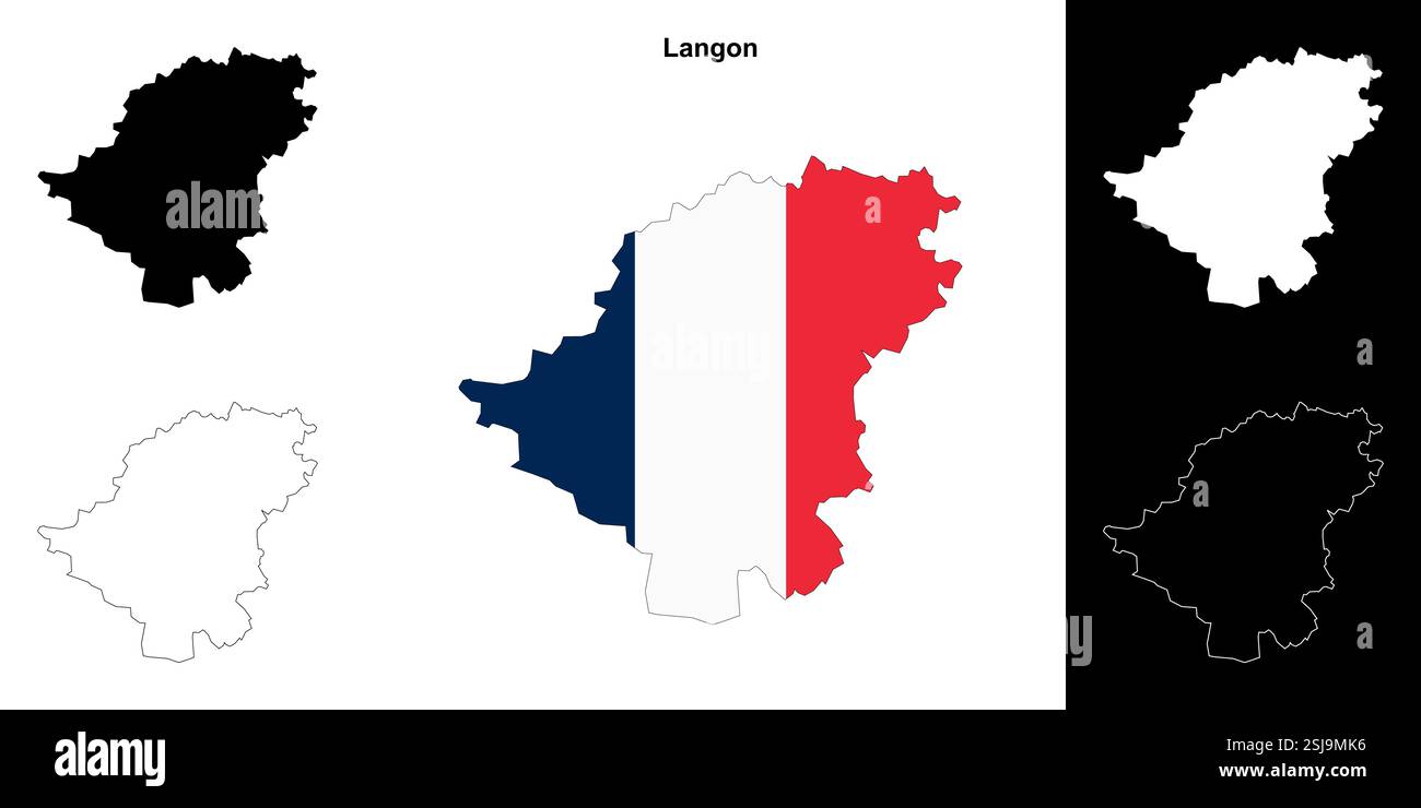 Langon vector outline map hi-res stock photography and images - Alamy