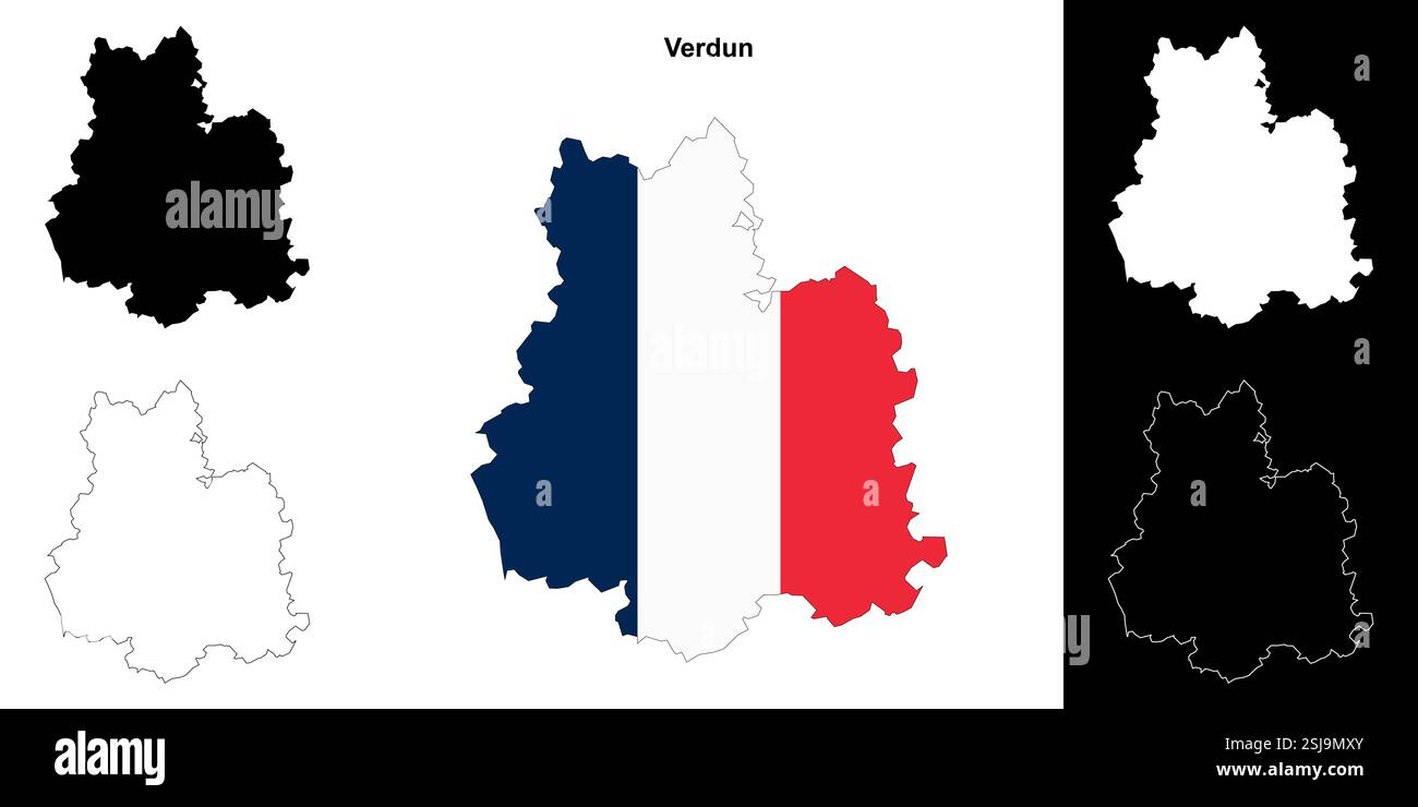 Verdun outline map hi-res stock photography and images - Alamy