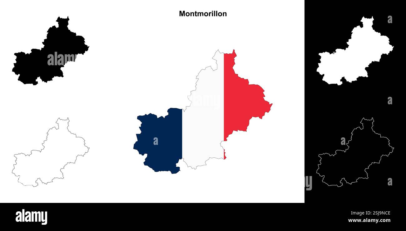 Montmorillon arrondissement outline map set Stock Vector Image & Art ...