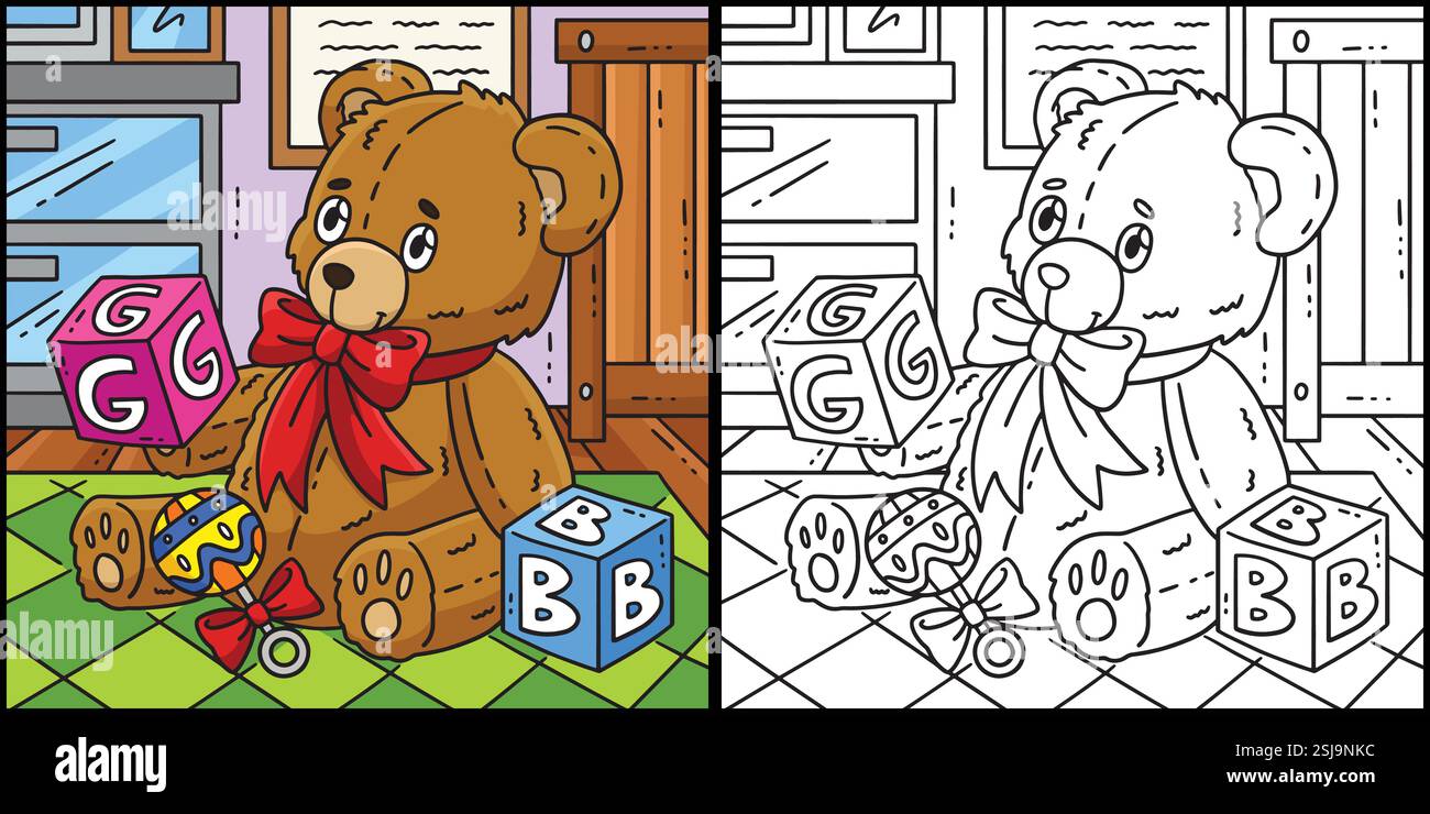 Baby Shower Teddy Bear Letter Blocks Illustration Stock Vector Image ...