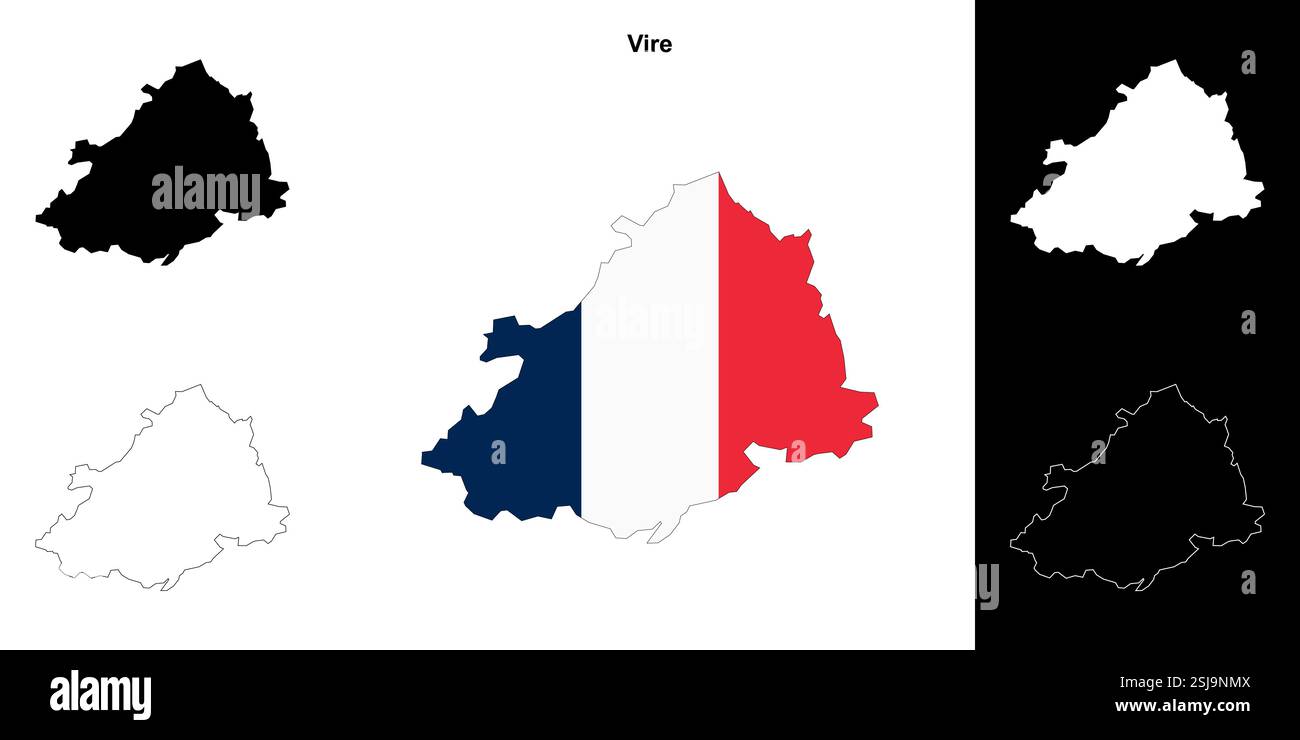 Vire vector outline map hi-res stock photography and images - Alamy