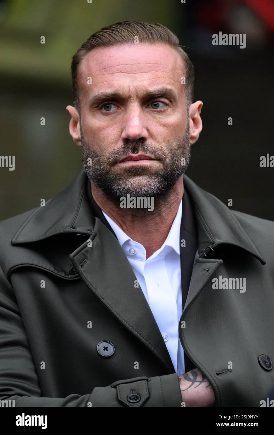 Manchester, UK. February 11th, 2025. Calum Best at the funeral of ...