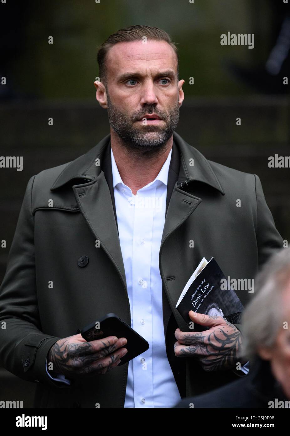 Manchester, UK. February 11th, 2025. Calum Best at the funeral of ...